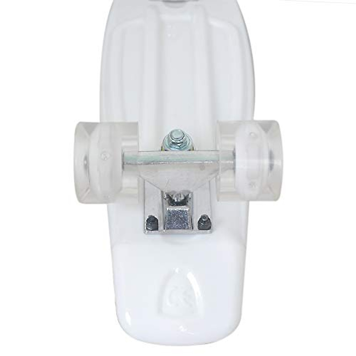 ANNEE 22 Inch Skateboard Complete Mini Cruiser Retro Skateboard with Colorful Light up Wheels for Kids Boys Youths Teens Adults (White, 22 Inch)