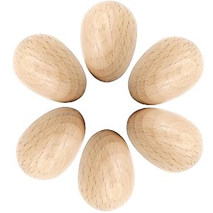 Wood Egg Shaker Set (6 Pieces) Hand Shakers for Musical Maracas Percussion Instruments