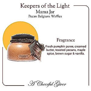 A Cheerful Giver - Pecan Belgium Waffles Mama Scented Glass Jar Candle (22oz) with Lid & True to Life Fragrance Made in USA