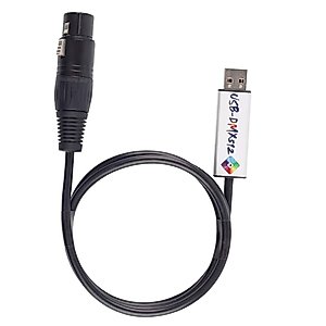 GIDERWEL USB to DMX Interface Adapter/Dongle,USB DMX512 Cable LED Controller Studio Computer PC Stage Lighting Controller Dimmer for Signal Conversion of Stage Light