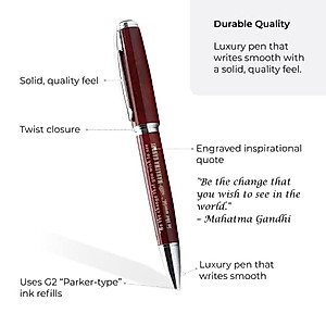 Mahatma Gandhi Inspirational Quote Pen - Be the Change that You Wish to See in the World. - Office Business Quote Gifts for Creative Professionals Students Coworkers Colleagues Men Women