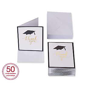 American Greetings Graduation Thank You Cards with Envelopes, Blank (50-Count)