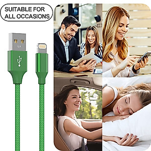 MUXA 6 Pack [Apple MFi Certified] 3/3/6/6/10/10 FT iPhone Charger Colorful Nylon Lightning Cable Compatible iPhone 13 mini/13/12/11 Pro Max/XS MAX/XR/XS/X/8/7/Plus/6S/6/SE/5S/iPad