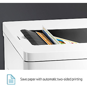 HP Laserjet Enterprise M554dn Print only Wired Color Laser Printer for Home Office, 2.7" Touchscreen, 600 x 600 dpi, 35 ppm, Automatic Duplex Printing, Ethernet, White, Cbmou Printer Cable