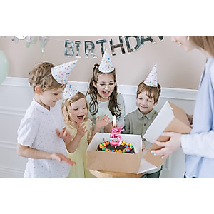 3.15 inch Pink 5 Birthday Candles,3D Crown Number 5 Cake Topper for Birthday Decorations