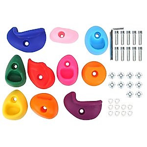 Tiiyee 10pcs Climbing Holds Multi Colored Kids Adults Large Rock Climbing Holds Climbing Rocks for Outdoor Indoor Play Set Home Playground DIY Climbing Wall Grip Kits (Medium)