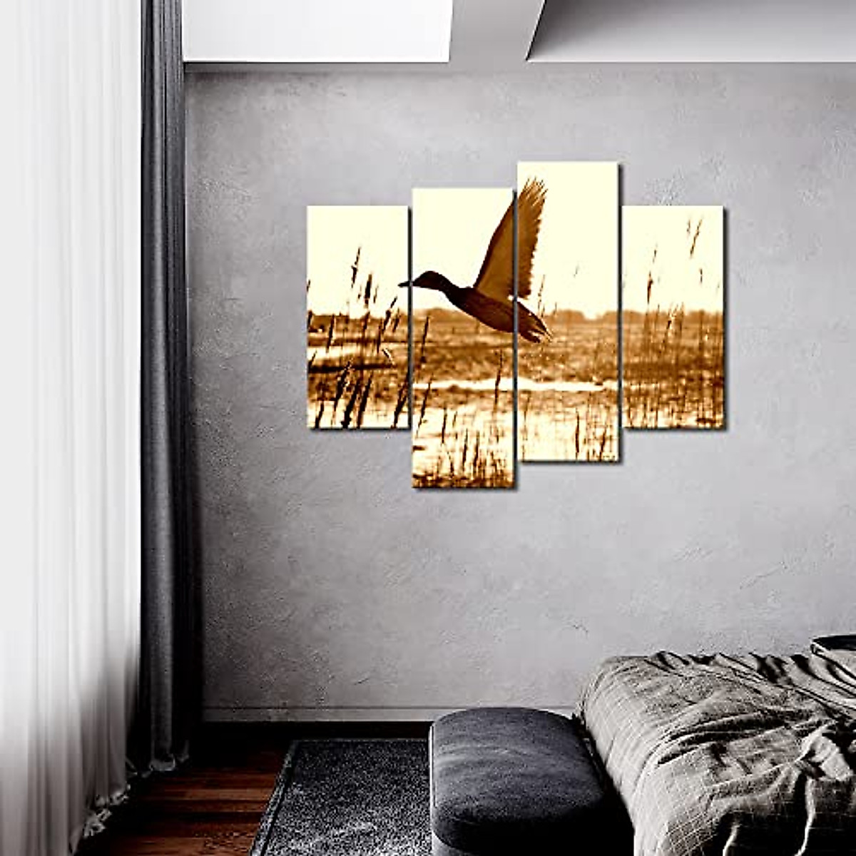 Brown Duck Fly Upon River Wall Art Painting Pictures Print On Canvas Animal The Picture for Home Modern Decoration