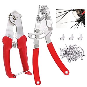 Swpeet 102Pcs Professional Alloy Bike Cable End Caps Cable End Crimps and Stainless Steel Cable Wire and Housing Cutter Scissors with Brake Shifter Gear Cable Caliper Puller Plier Tool