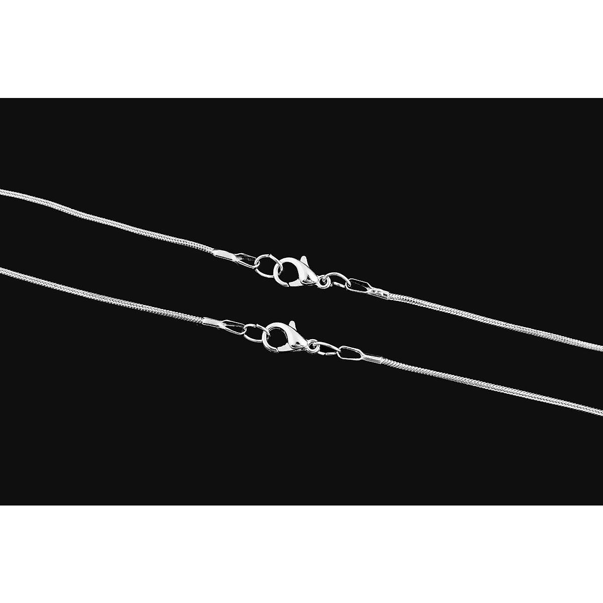 24pcs 18 Inch 925 Silver Plated 1.2mm DIY Snake Chain Charms Link Necklace with Lobster Clasps for Jewelry Making