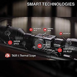 ATN Thor 4 384x288, 2-8x Thermal Scope w/Video rec in HD, Smooth Zoom, Bluetooth and Wi-Fi (Streaming, Gallery & Controls)