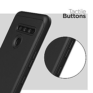 Encased LG V50 ThinQ Case (Thin Armor) Slim Fit Flexible Grip Phone Cover - Black