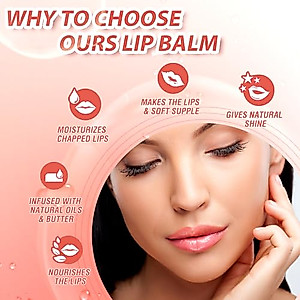 BANGFENG Big Brush Head Lip Glow Oil Plumping Tint, Tinted Lip Balm Transparent Lip Care, Moisturizing Non-sticky Fresh Shiny Texture Lip Oil - Strawberry (Pink)