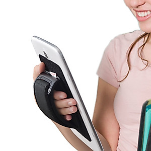 TFY Padded Hand-Strap Plus Hook & Loop Fastening Tape Adhesive Patch - DIY Detachable Hand-Strap for Smartphone, Tablet PC and More - iPhones - iPad Pro 9.7/12.9 Inch and Other Tablets