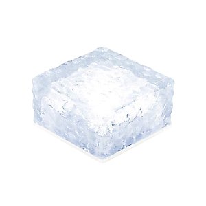 Blingbin Solar Led Ice Brick Lamp, Ice Square Cube Glass Light Solar-Powered Intelligent Light Control Waterproof Ice Block Floor Lawn Light for Garden Corridor Pathway Patio, Transparent