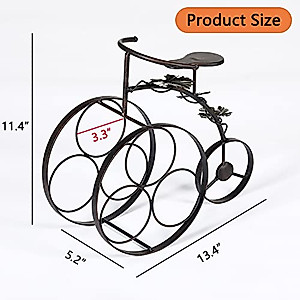 Ironlux Countertop Wine Rack 3 Bottle Tabletop Wine Rack Wine Holder for Display Wine Storage Small Wine Rack Bicycle Shaped Wine Racks for Kitchen Countertop Table Top