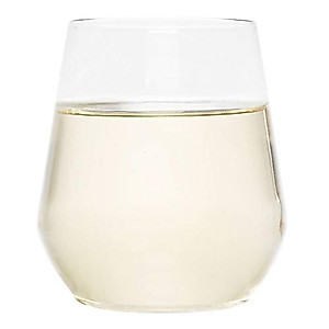 32 count 12 oz Unbreakable Stemless Plastic Wine Champagne Glasses Elegant Durable Reusable Shatterproof Indoor Outdoor Ideal for Home, Office, Bars, Wedding, Bridal Baby Shower