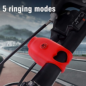 Loud Bike Horn, 120db Electric Bell Waterproof Cycle Horn with 4 Colors for Kids, Adults, Road and Mountain Bike(Red)