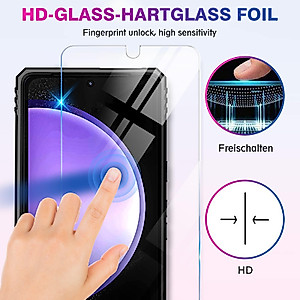 for Samsung Galaxy S23 FE Case with Screen Protector, Military Grade Rugged Shockproof Heavy Duty Galaxy S23 FE Protective Cover for Samsung S23 FE 5G Magnetic Ring Kickstand Phone Case (Black)