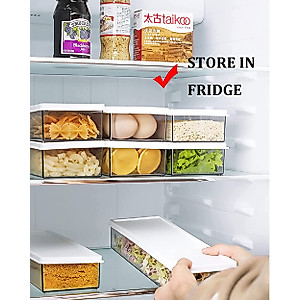 qiuqiu Set of 3 Durable Airtight Pasta Storage Box Spaghetti Jar with Lids Rectangular Stackable Pasta Containers for Pantry Fridge Kitchen Cupboards