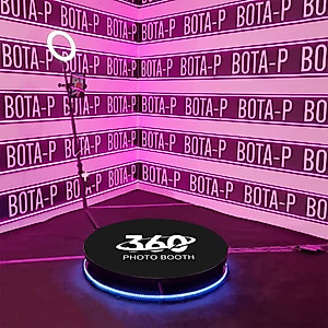 Peepoleck 360 Photo Booth Machine 80cm with Flight Case, 360 Degree Rotating Camera Booth, Logo Customization, 3 People Stand on Remote Control Automatic Spin for Parties 31.5''