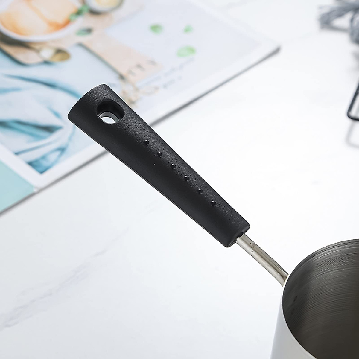 Grehge oz Milk Butter Warmer Pot Stovetop Chocolate Melting Pan Cezve Ibrik Briki Greek Arabic Coffee Maker for Maple Syrup Butter Heating Stainless Steel