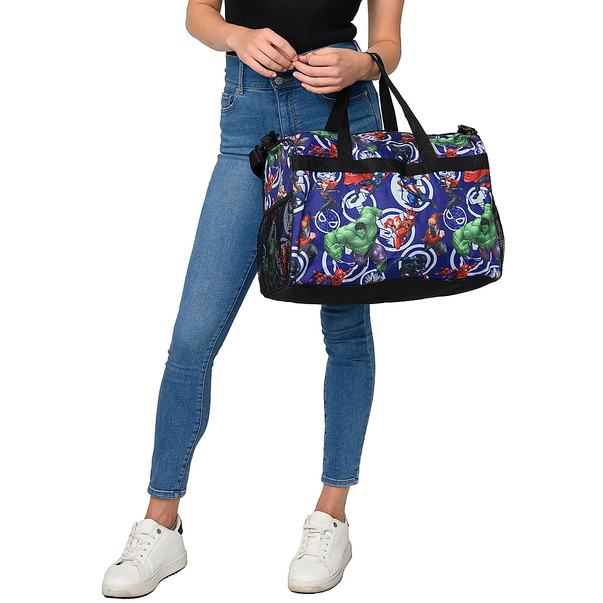 Marvel Duffel Travel Bag Spider-man Thor Hulk Iron Man All Over Print (Avengers)