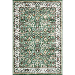 befbee 5x7 Area Rugs for living Room-Ultra-Thin Super Soft Washable Rugs with Anti-Slip Backing, Stain Resistant Foldable Home Decor Area rug (Grass Green,5'x7')