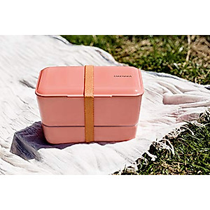 TAKENAKA Bento Bite Dual from, Eco-Friendly and Sustainable Japanese Style Bento Lunch Box (Tangerine Orange)
