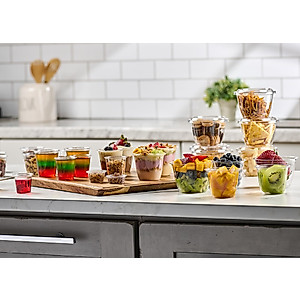 PATCHKE [ 3 OZ - 200 Cups + 200 Lids ] Jello shot Cups with Lids - Leak-Resistant, Tight fit, Easy Snap-on Lids - Clear & Fully Transparent, Tall squeezable Disposable Plastic.