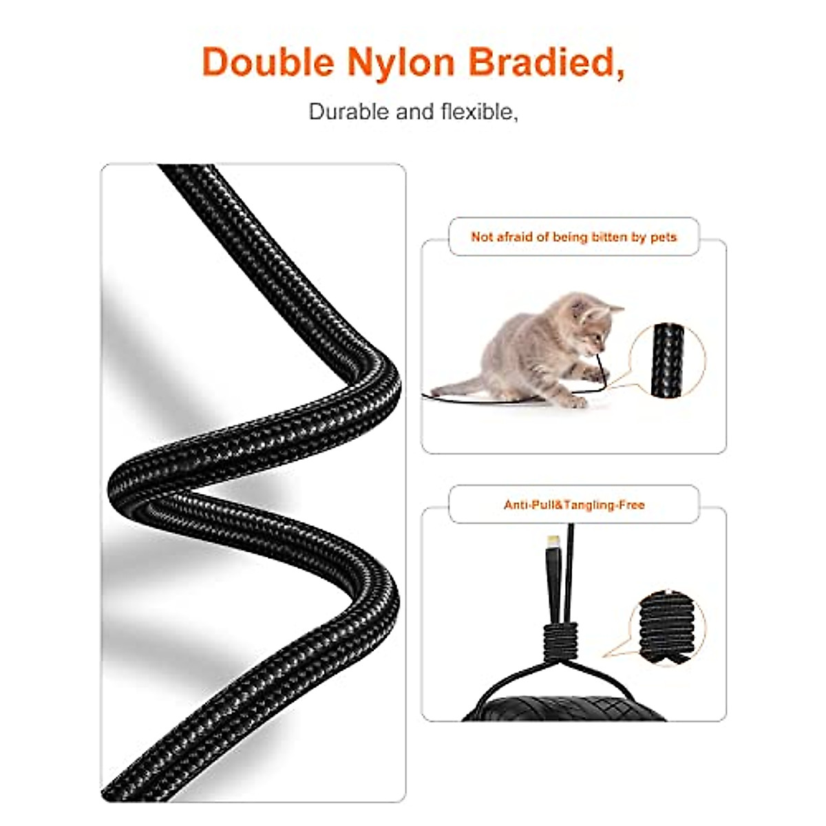 Extra Long iPhone Charger Cable 16ft/5M, Apple MFi Certified Lightning Cable 15ft, Fast Charging Nylon Braided Cord for Apple iPhone 13 Pro Max/13/12 Mini/11/X/XS/XR/8 Plus/7/6/5/iPad