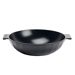 MOOSSE Premium Enameled Cast Iron Mini Wok Pan with Lid for Induction Cooktop, Stove, No Seasoning Required, 10.4” (26 cm)