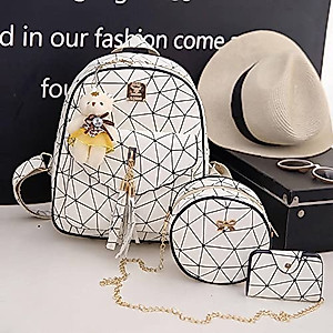 NA Three-Piece Women's Fashion Backpack, Versatile Fashion Backpack, Handbag and Shoulder Bag, Pink and Black Stripes