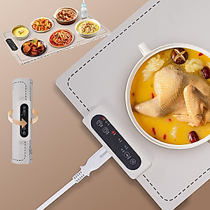 Miller Market Warming Mat, Tempmaster Adjustable Warming Tray, Temp Master Adjustable Warming Tray, Adjustable Food Warmer Mat, Electric Food Warmer Mat Warming Pad for Food (1 pcs Beige)