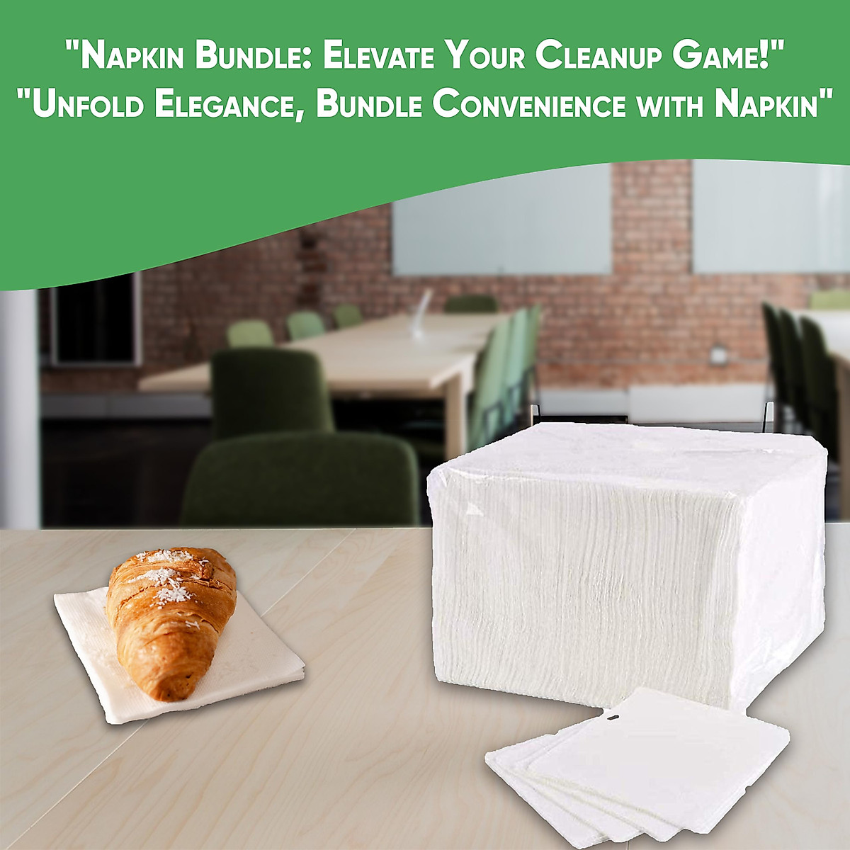 Elegant Lunch Napkin 500 Lunch Napkin 1 Ply, White