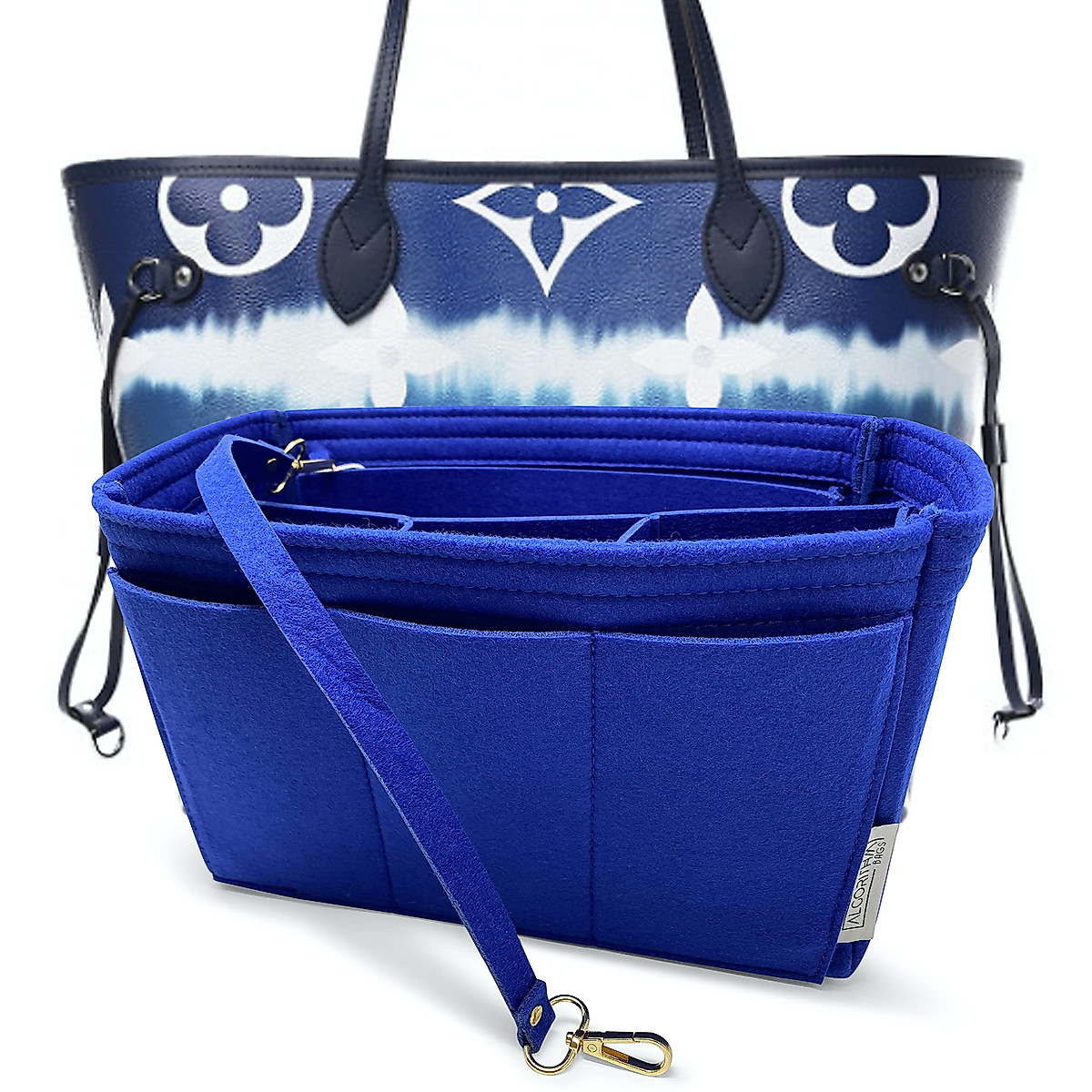 AlgorithmBags design for Louis Vuitton LV Neverfull MM Luxury Purse Organizer Insert Bag Shaper Liner Divider Protector (Safran)