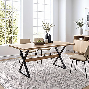 DEXIDUO Area Rugs for Living Room Rug: 9x12 Soft Washable Rugs Low Pile Non-Slip Backing Indoor Floor Rugs for Living Room Bedroom Kitchen Dining Under Table Home Office,Grey