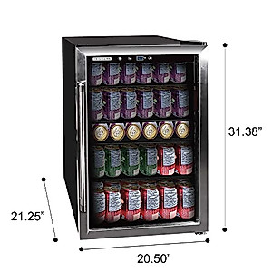 Frigidaire EFMIS155 Beverage Center-126 Cans-Full Stainless Steel, 126-CAN, Stainless