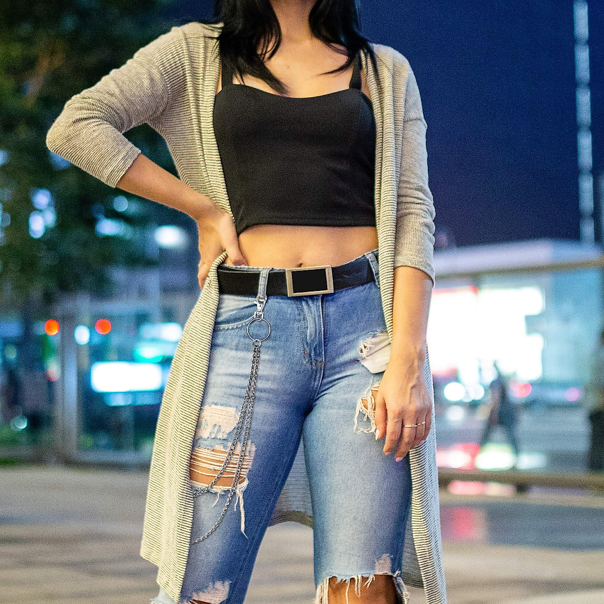 Wisdompro Pants Chain, Heavy Duty Belt Chain Hip Hop Punk Trousers Jeans Chain with Lobster Clasps for Men and Women -2 Layer