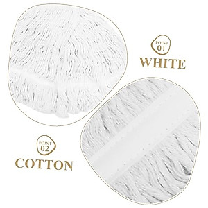 ULDIGI Mop Replacement Head Spins Mop Refill Floor Cleaning Mop Head Wet Mop Head Refill Commercial Mop Head Floor Sweeper Household Mop Pad Spray Mop Head Mop Heads White Cotton Thread