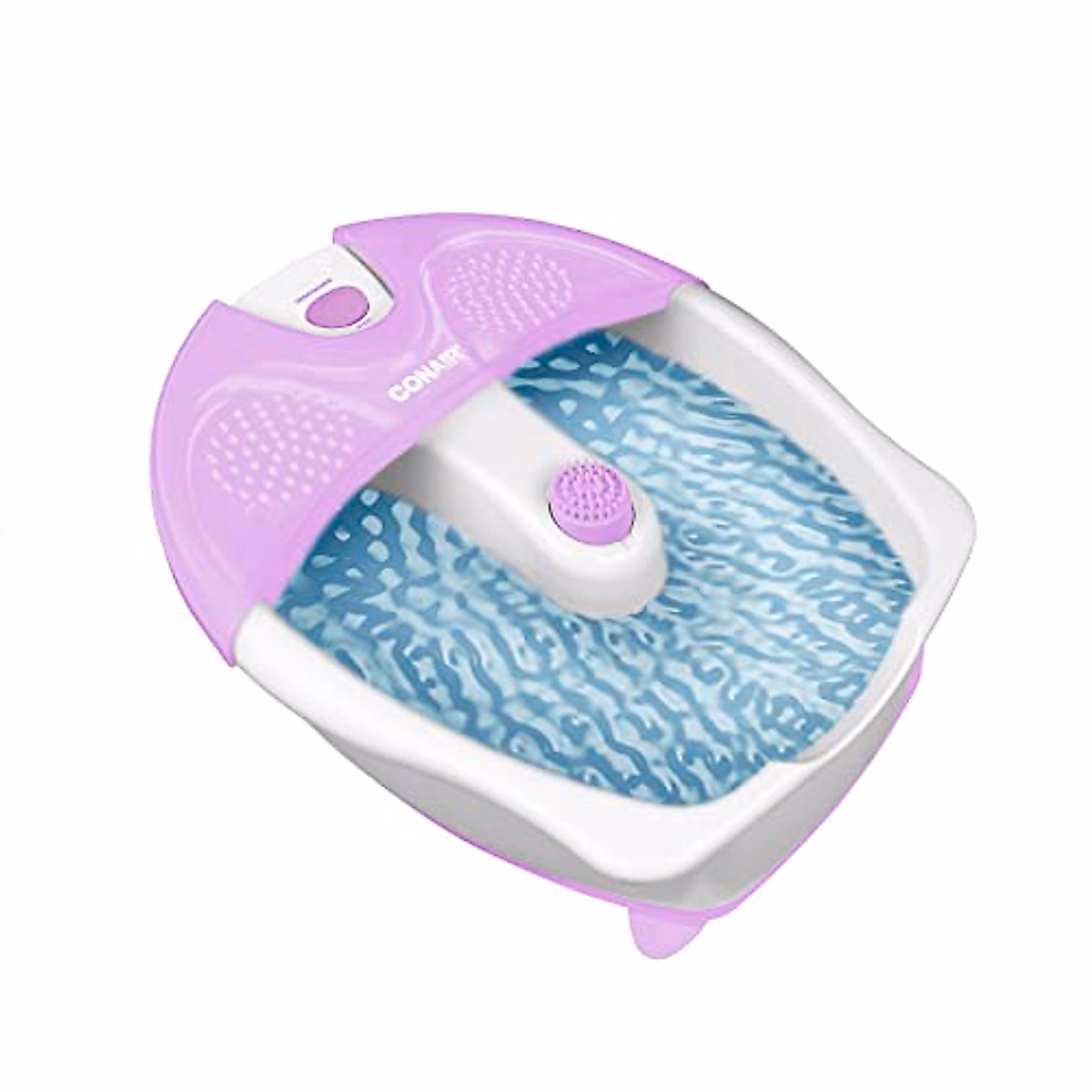 Conair Soothing Pedicure Foot Spa Bath with Soothing Vibration Massage, Deep Basin Relaxing Foot Massager with Jets, Pink/White
