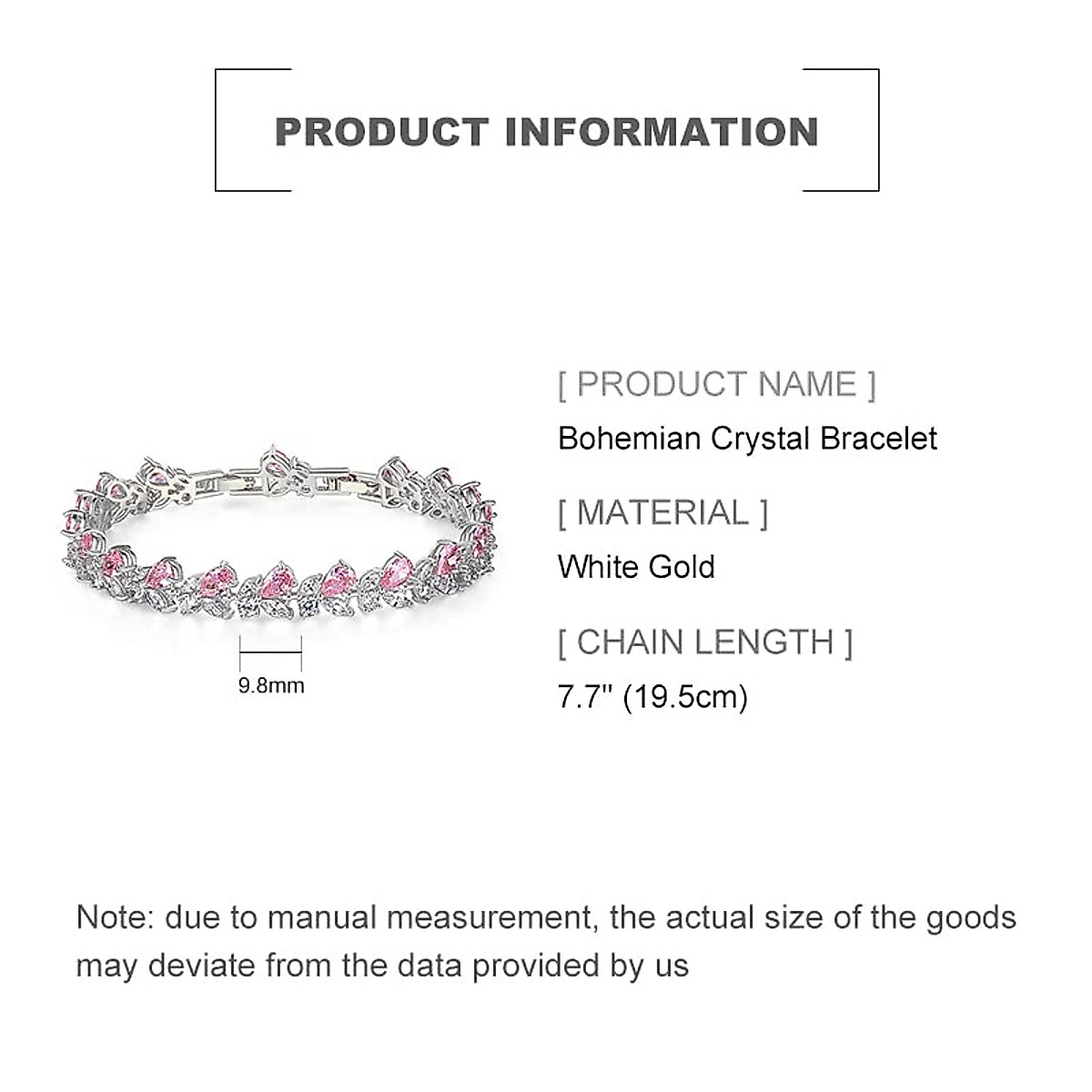 PAENENPH 14K Gold Bohemian Crystal Bracelet for Women,Luxury Branch Shape Natural Pink Crystal Charm Bracelet,Fashion Bracelet Jewelry Gift for Her (White Gold, 14K Gold)