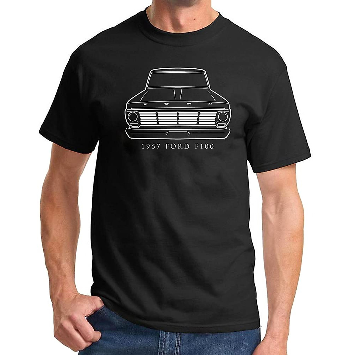 1967 Ford F100 Pickup Truck Front End Design Classic Print Tshirt Large Black