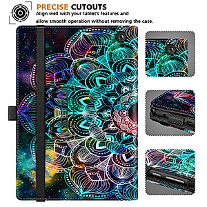 Retear Folio Case for Amazon Fire HD 8 & Fire HD 8 Plus Tablet (ONLY fit 10th Generation 2020 Release), Premium PU Leather Stand Protective Smart Cover with Auto Wake/Sleep, Mandala Flower