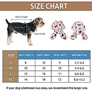 LETSQK 2-Pack Dog Pajamas Cute Pet Clothes Puppy Adorable Rompers Cozy Soft Cotton Bodysuits for Small Dogs and Cats (X-Small)