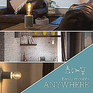 Enbrighten, Gray, Anywhere Lamp, 6 Ft Braided Cord, Flat Plug, Tabletop or Wall Mount, Designer Fabric Base, Bulb Not Included, 46177