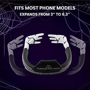 Jack Skellington Hands Phone Stand for Desk- Tim Burton’s The Nightmare Before Christmas Jack and Sally Phone Holder Stand for Office – Disney Gifts and Stocking Stuffer for Disney Adults and Kids