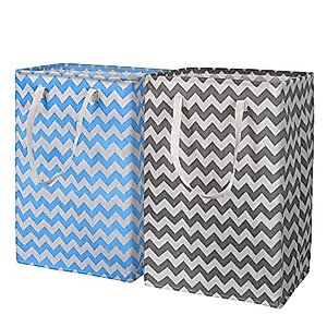 Seebel 2-Pack Laundry Hamper 75L Collapsible Large Luandry Baskets with Easy Carry Handles Freestanding Waterproof Clothes Hamper Storage Basket for Toys Clothes Organizer-Chevron