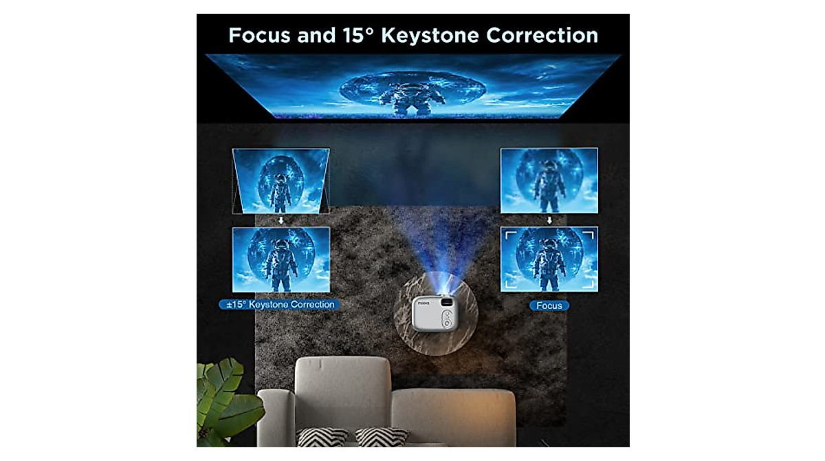 MOOKA Portable WiFi Projector 1080P | Big Screen Outdoor & Home Theater