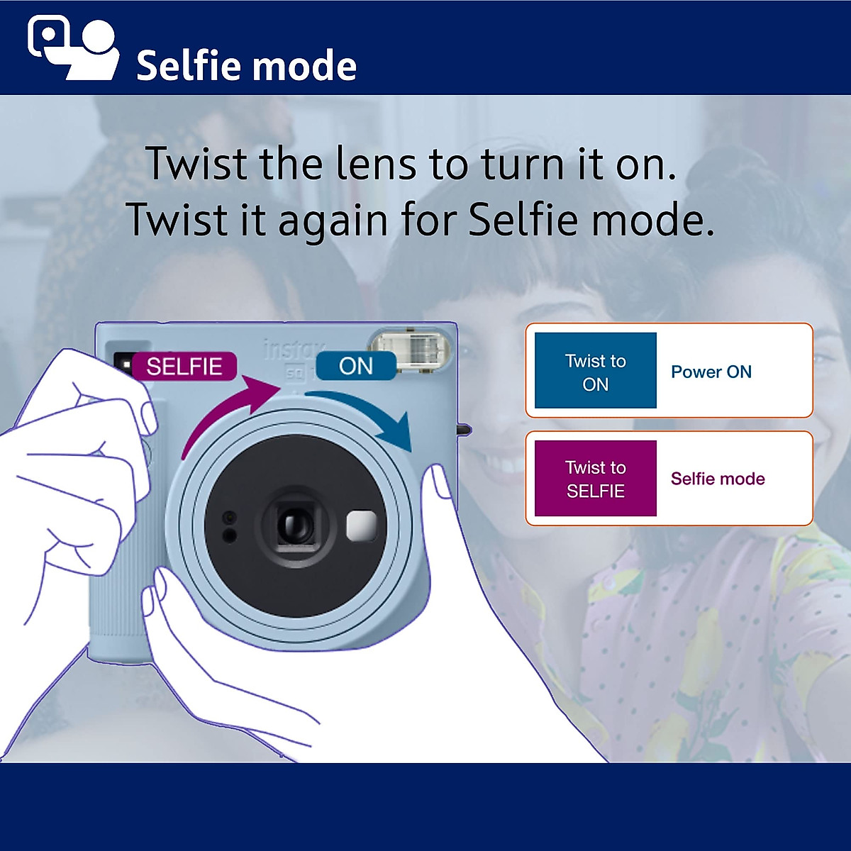 Fujifilm Instax Square SQ1 Glacier Blue Instant Camera + Fuji Instax Square Instant Film + Accessory Bundle