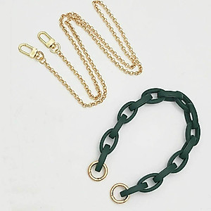 Clear Bag for Giant Monogram Pochette Kirigami Organizer (Envelope Bag Handbag Crossbody Bag 3 in 1) with Strap Chains&Scarf (green)